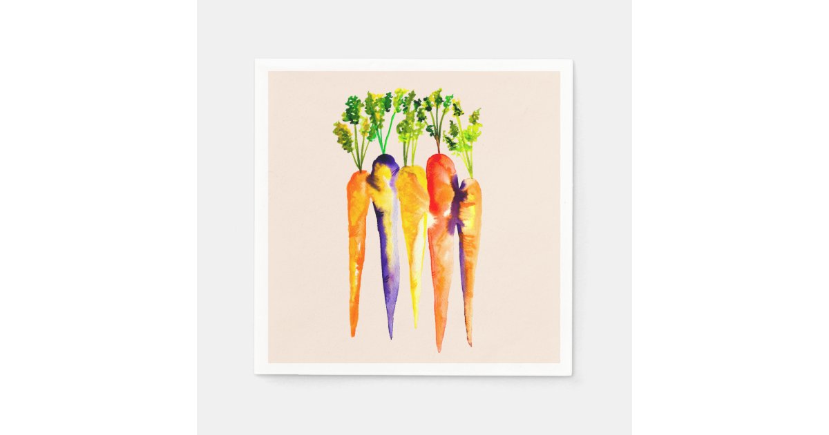 かわいいニンジンの水彩画 スタンダードカクテルナプキン | Zazzle.co.jp