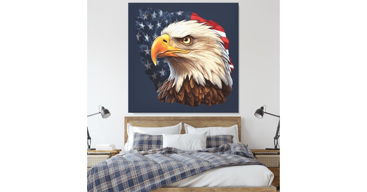 アメリカ国旗のハゲワシ キャンバスプリント | Zazzle.co.jp
