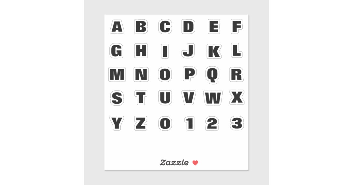 アルファベットモノグラム文字イニシャル シール | Zazzle.co.jp