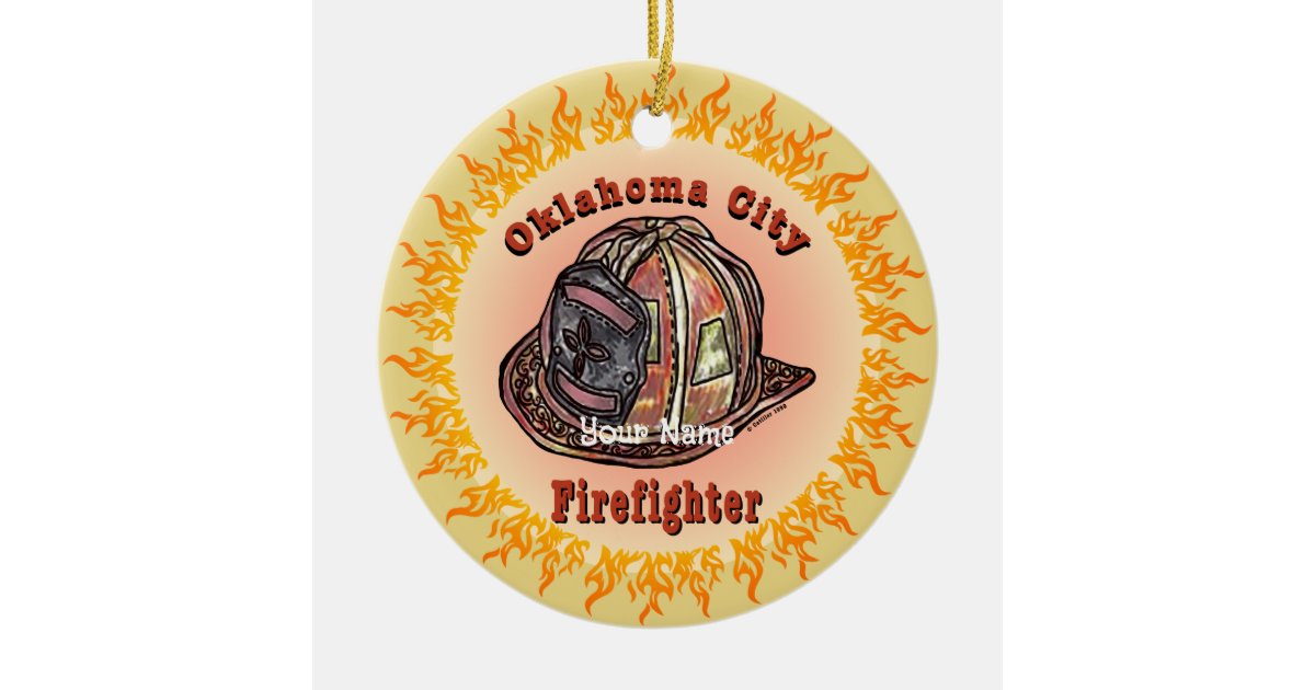 オクラホマシティー消防士オーナメント セラミックオーナメント | Zazzle.co.jp