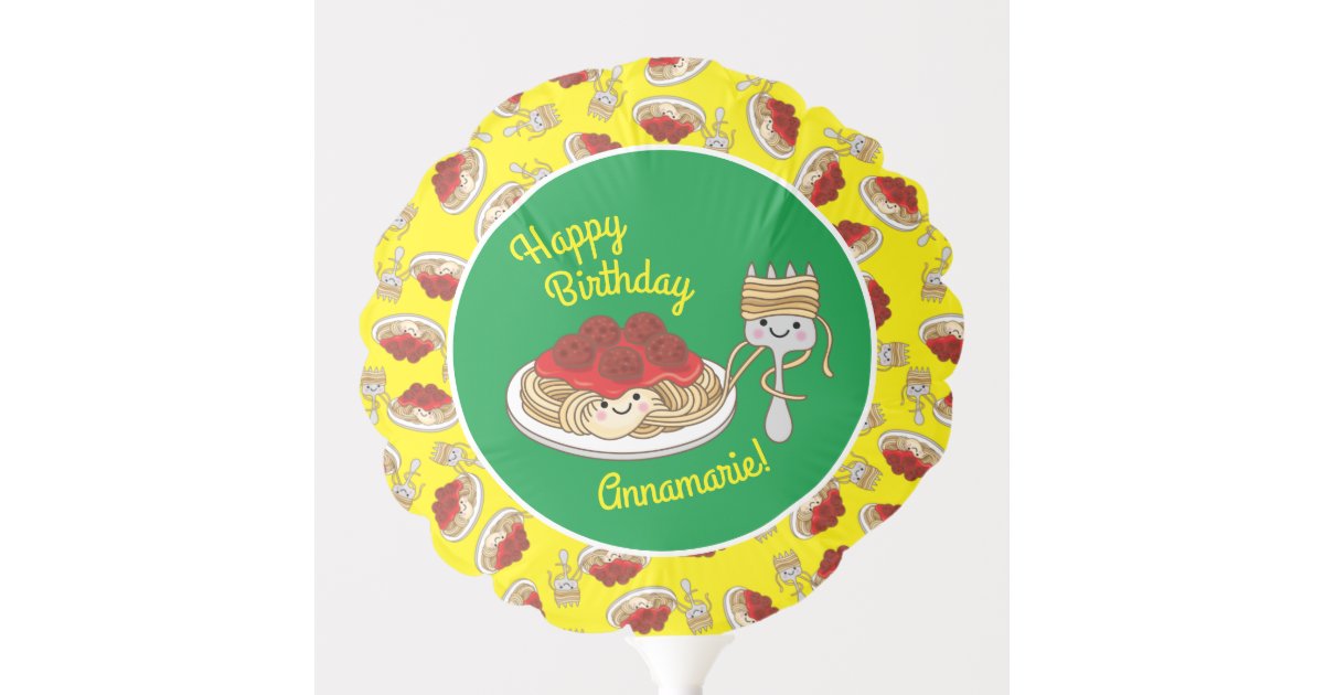 キュートスパゲッティ子供の誕生日パーティーかわいい バルーン | Zazzle.co.jp