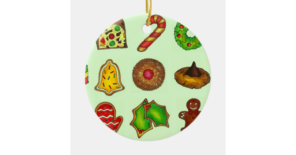 クリスマスシュガークッキーズホリデーベーキングサンドタルト セラミックオーナメント | Zazzle.co.jp