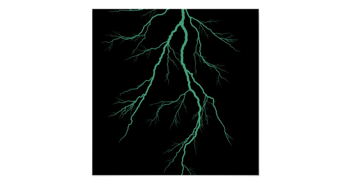 グリーン稲妻 ポスター | Zazzle.co.jp