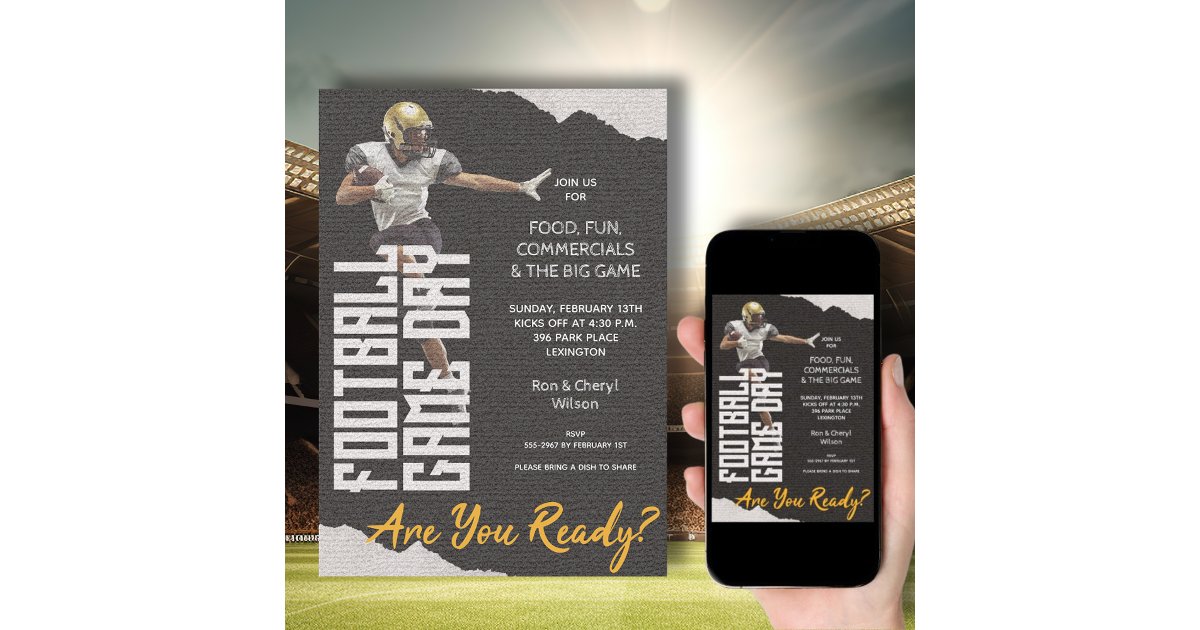 サッカー選手ブラックでの試合 招待状 | Zazzle.co.jp