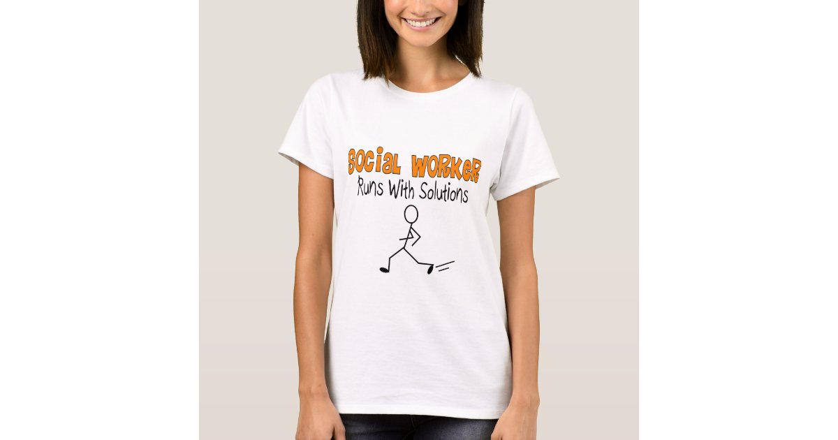 ソーシャルワーカーの"解決"のおもしろいなギフトと走ります Tシャツ | Zazzle.co.jp