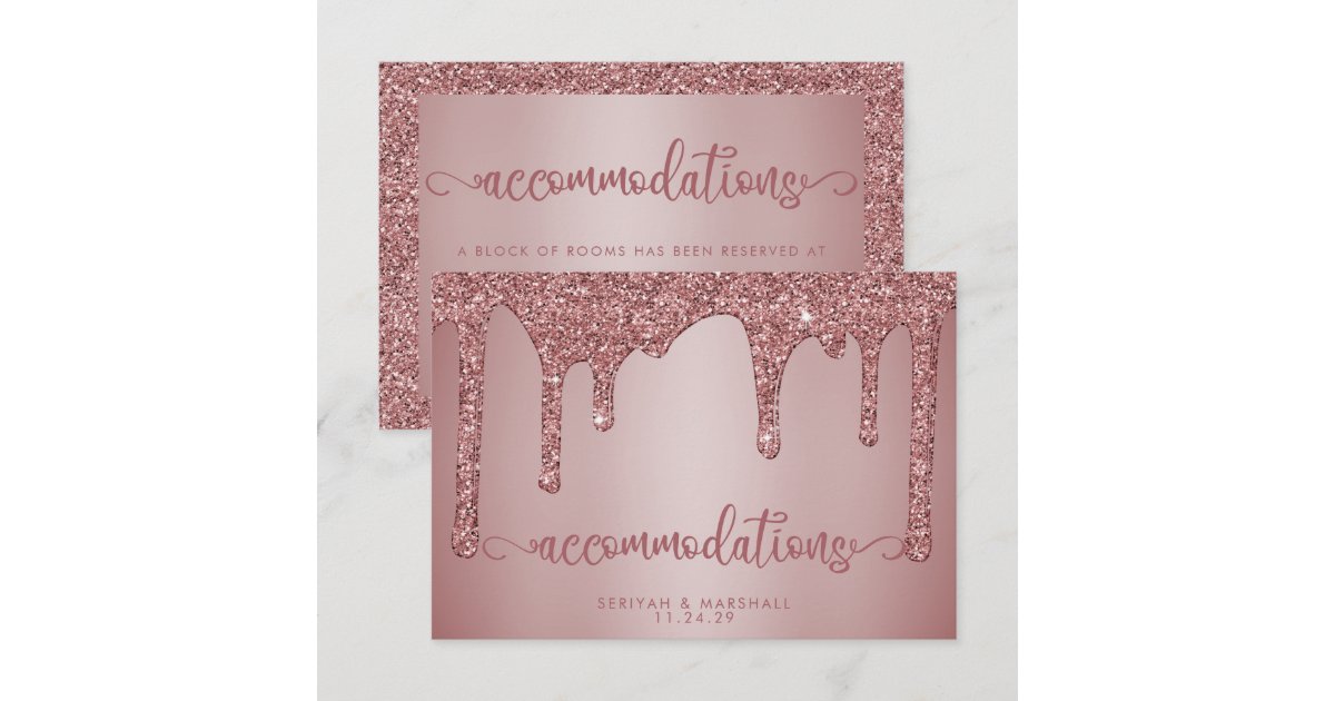 バラ金ゴールド結婚グリッターの宿泊 エンクロージャーカード | Zazzle.co.jp