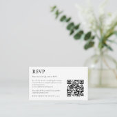 ミニ シンプル 黒白 QR コード RSVP エンクロージャーカード | Zazzle.co.jp