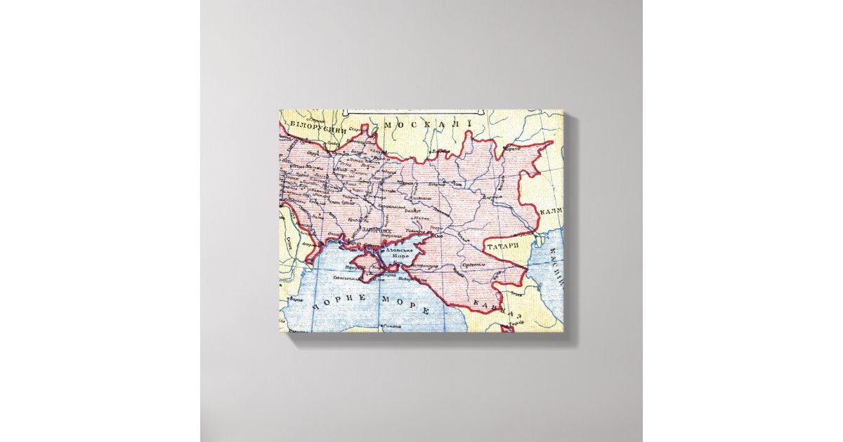 地図：ウクライナ， c1906 キャンバスプリント | Zazzle.co.jp