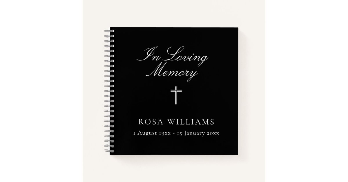 宗教的なインラヴィング・メモリー葬祭客帳 ノートブック | Zazzle.co.jp