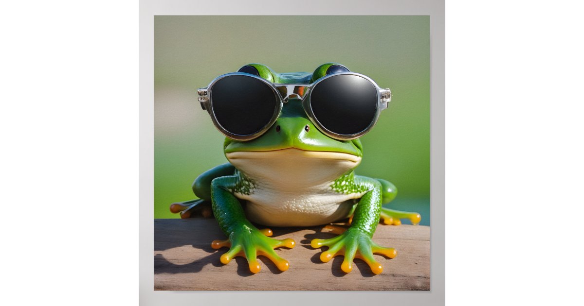 日おもしろい眼鏡付きカエル ポスター | Zazzle.co.jp