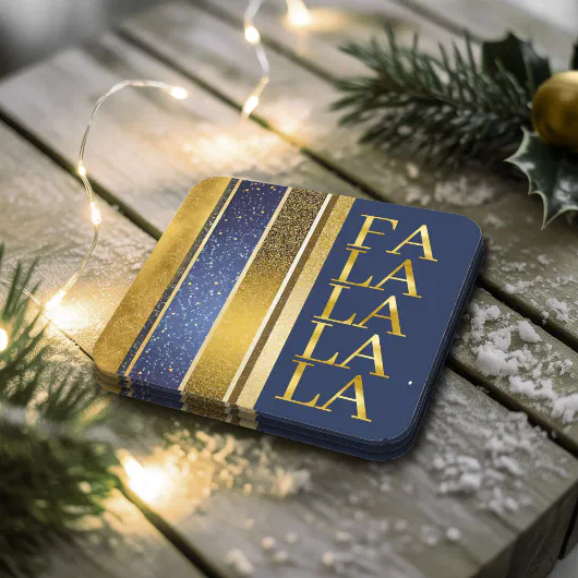 青金ゴールドクリスマスファラパターン#27 ID1009 スクエアペーパーコースター | Zazzle.co.jp