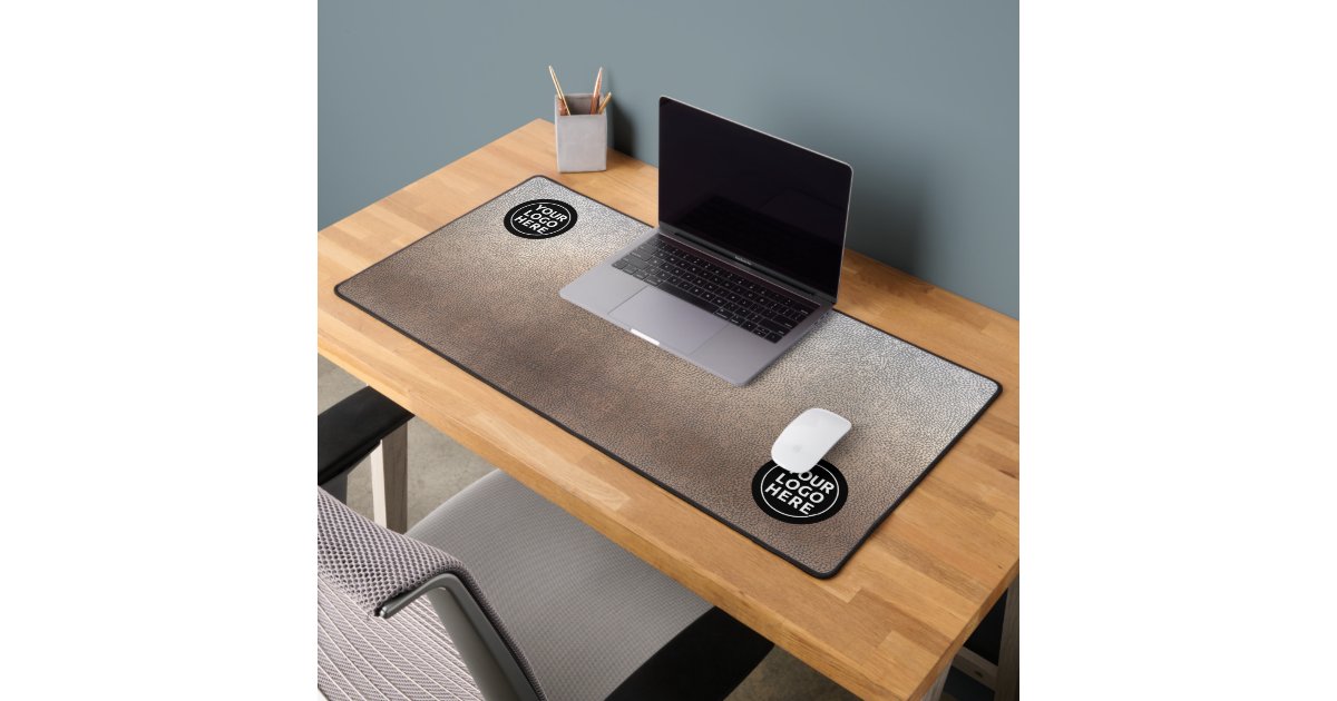 2つのロゴプロフェッショナルレザーフェイクコンピュータ デスクマット | Zazzle.co.jp