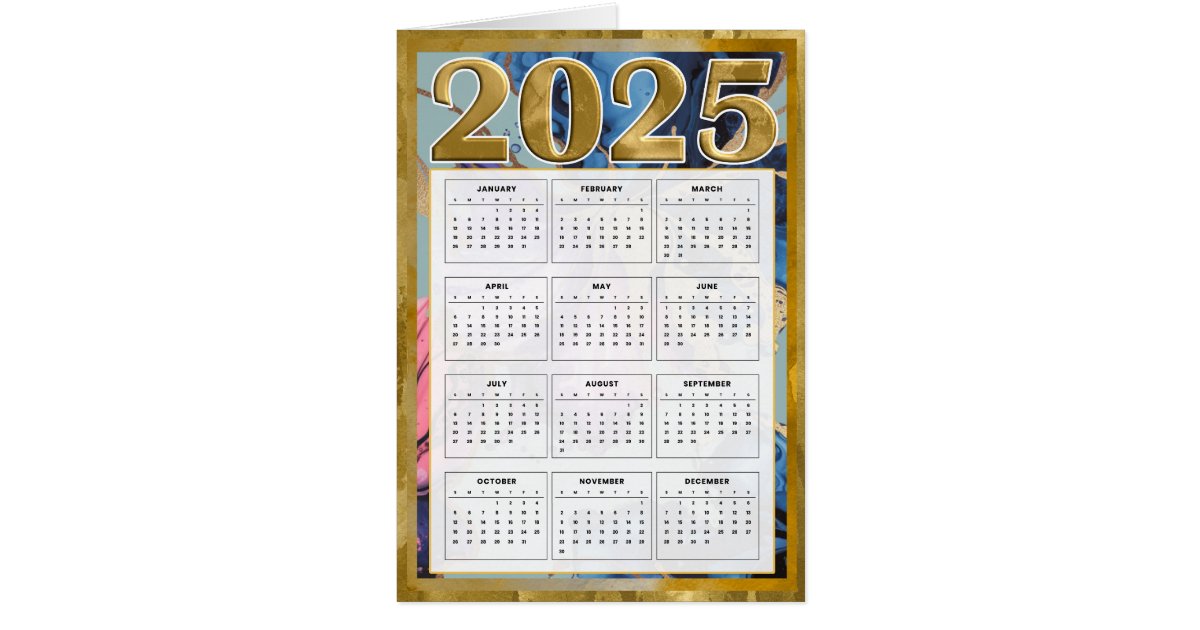 2025年At A Glanceカレンダー年賀状 | Zazzle.co.jp