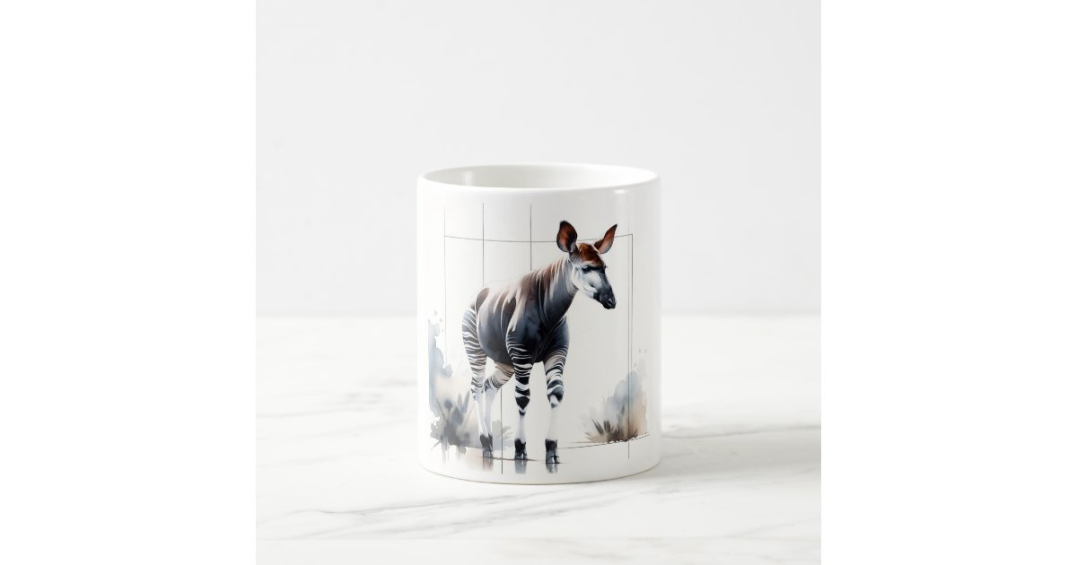 Watercolor Okapi AREF285 - Watercolor コーヒーマグカップ | Zazzle.co.jp