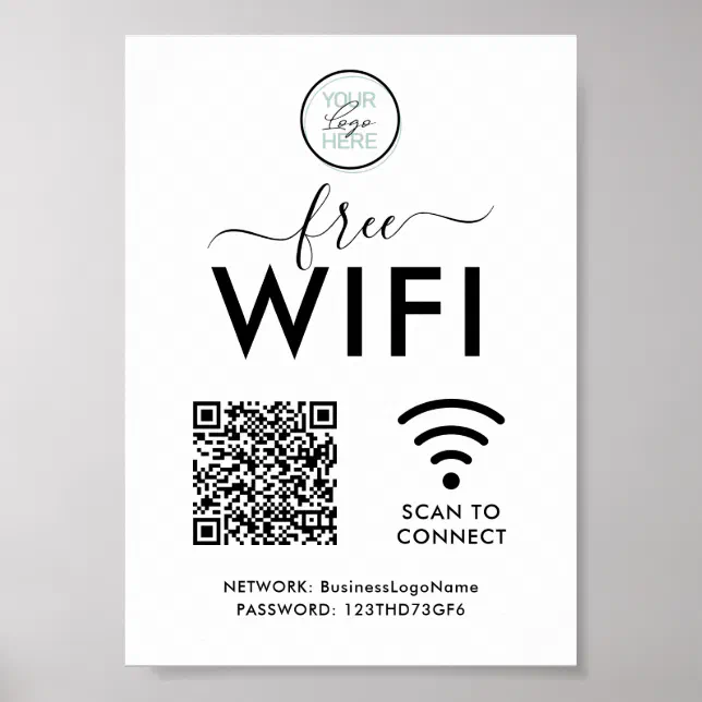 WIFIネットワークパスワードQRコード ポスター | Zazzle.co.jp